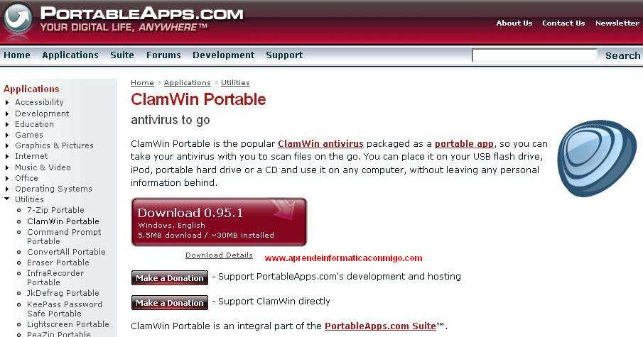 ClamWin Portable - Antivirus libre - Aprende Informatica Conmigo